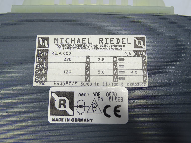 Michael Riedel REIA 600 Transformer