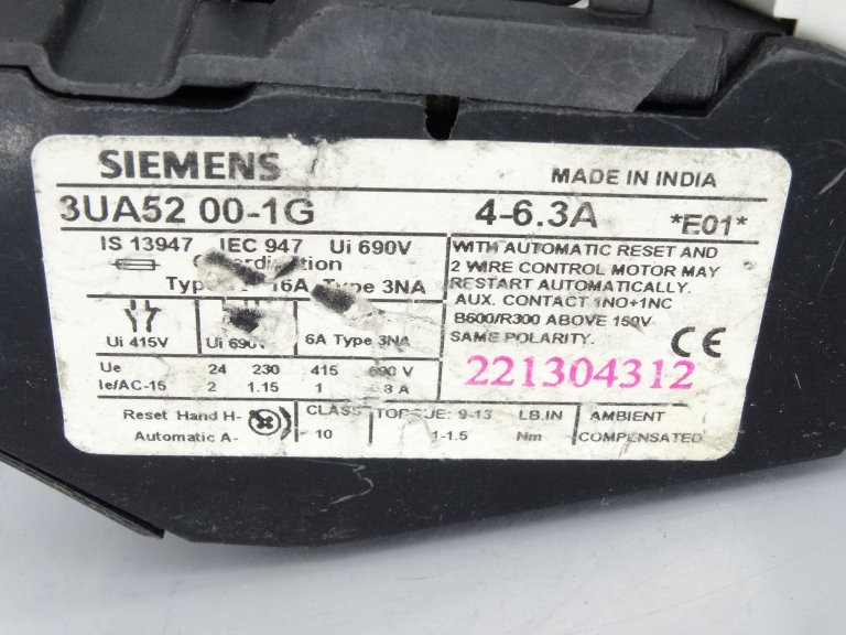 Siemens 3UA5200-1G Relay
