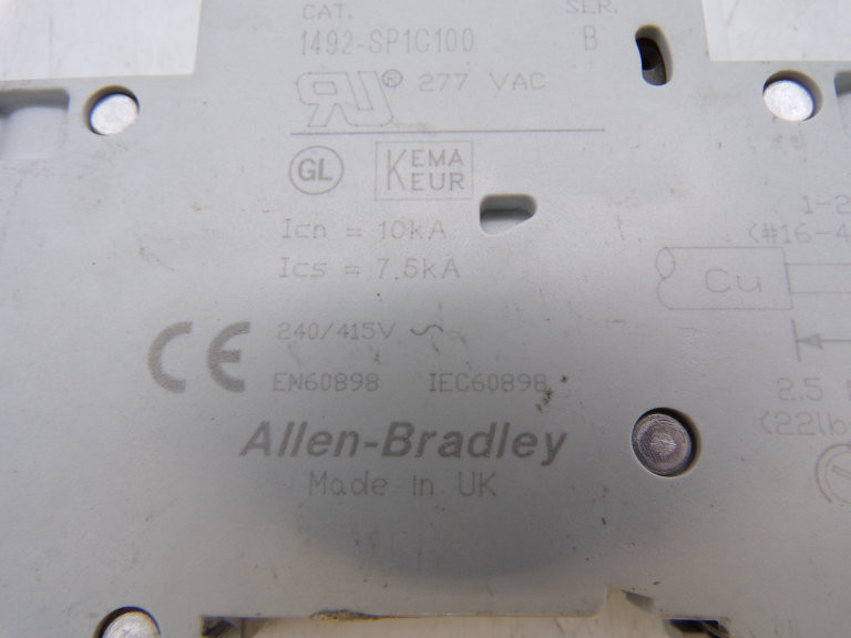 Allen Bradley 1492-SP1C100 Series B Circuit Breaker