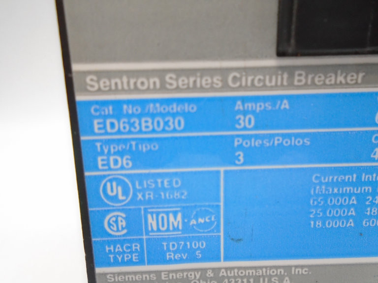 Siemens ED63B030 Circuit Breaker