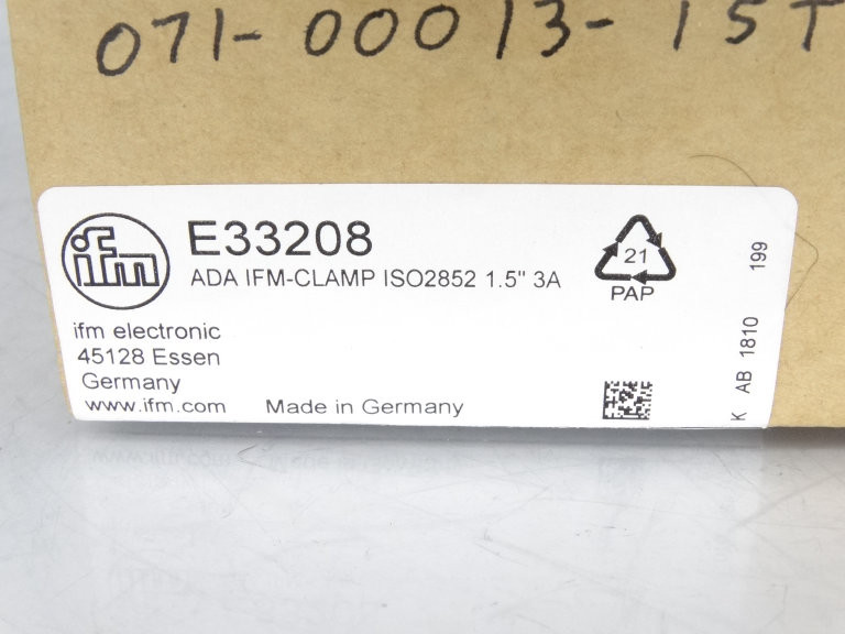 Efector ADA IFM-CLAMP ISO2852 1.5" 3A-E33208 Sensor Accessory