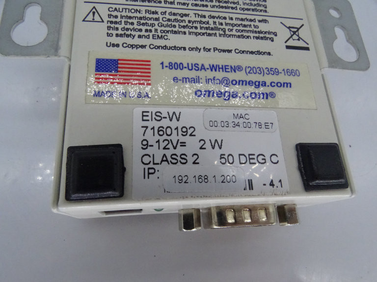 Omega Engineering EIS-W Ethernet Switch