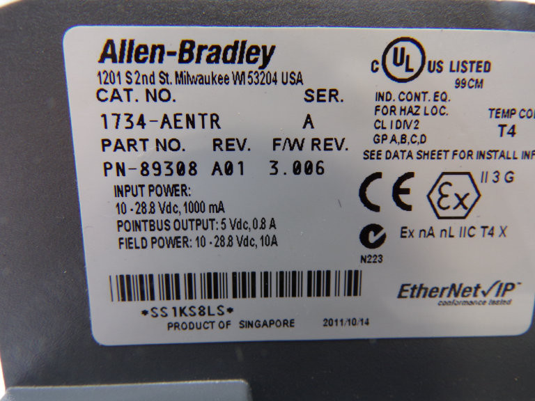 Allen Bradley 1734-AENTR Series A PLC Module