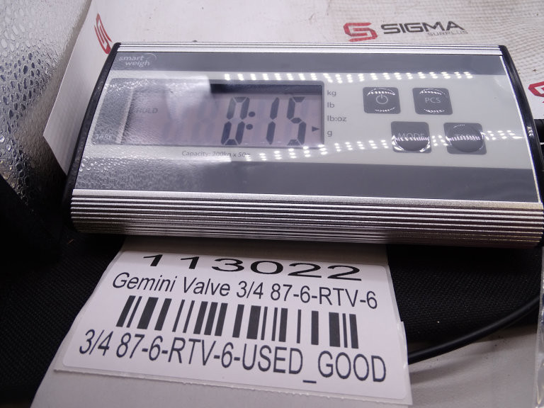 Gemini Valve 3/4 87-6-RTV-6 Valve