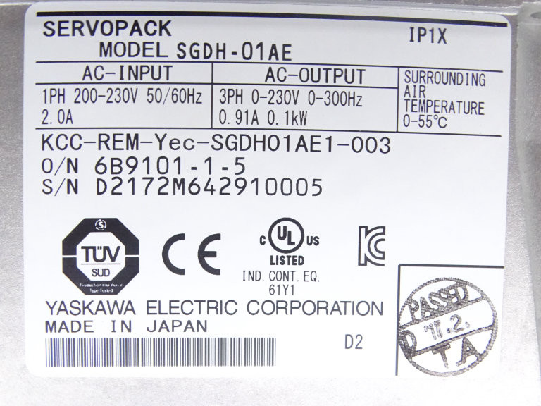 Yaskawa Electric SGDH-01AE Drive