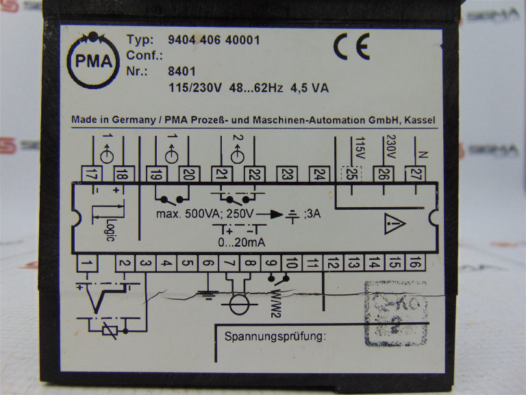 Pma 9404-406-40001 Temperature Controller