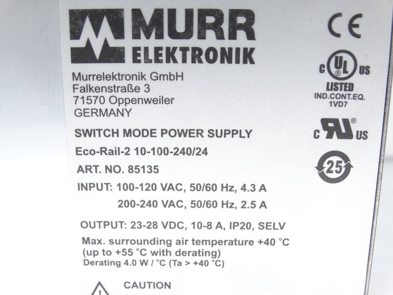 Murr Elektronik 85135 Power Supply