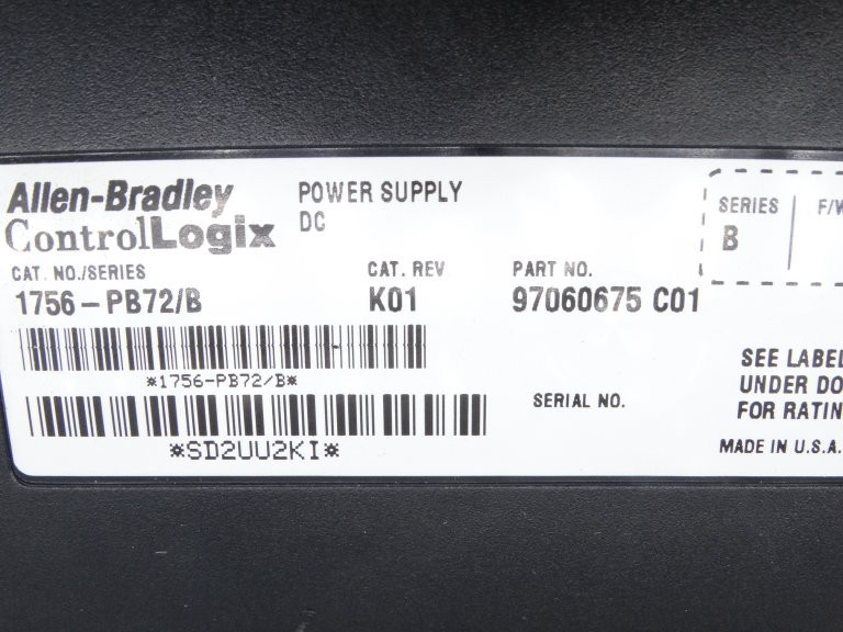 Allen Bradley 1756-PB72 Series B Power Supply