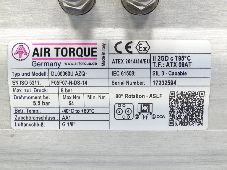 Air Torque DL00060U AZQ Actuator