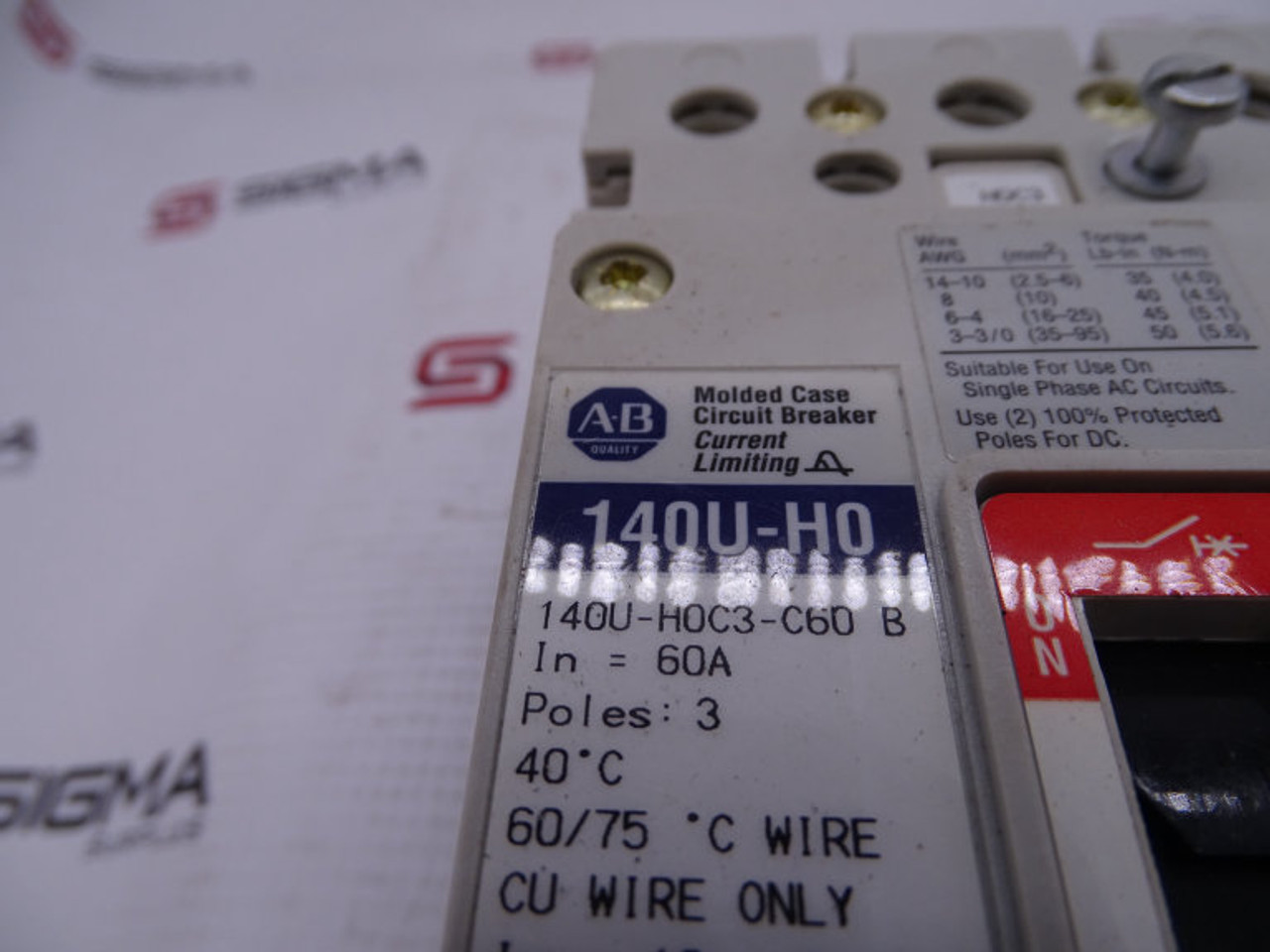 Allen Bradley 140U-H0C3-C60 Series B Circuit Breaker