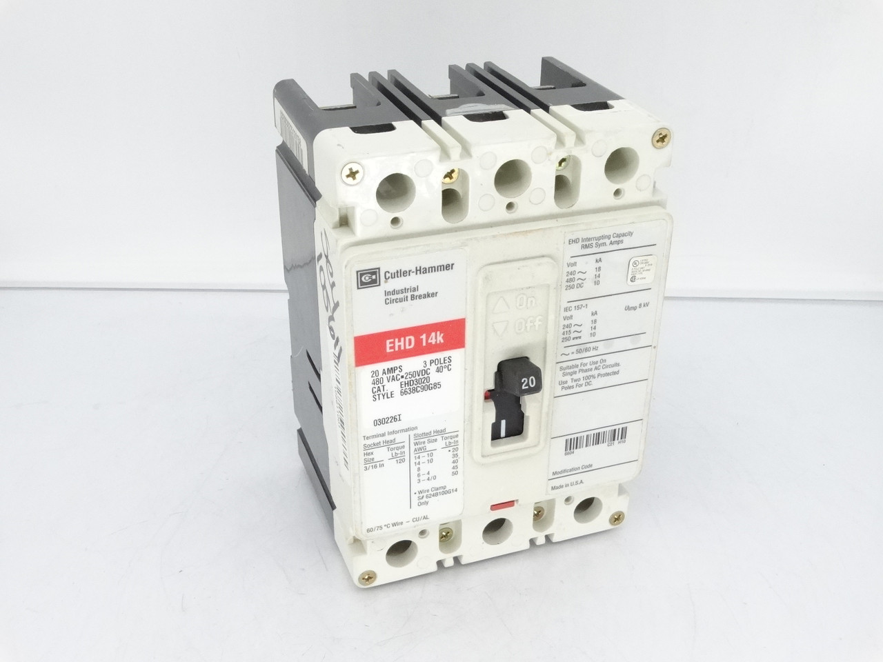 Eaton Corporation EHD3020 Circuit Breaker