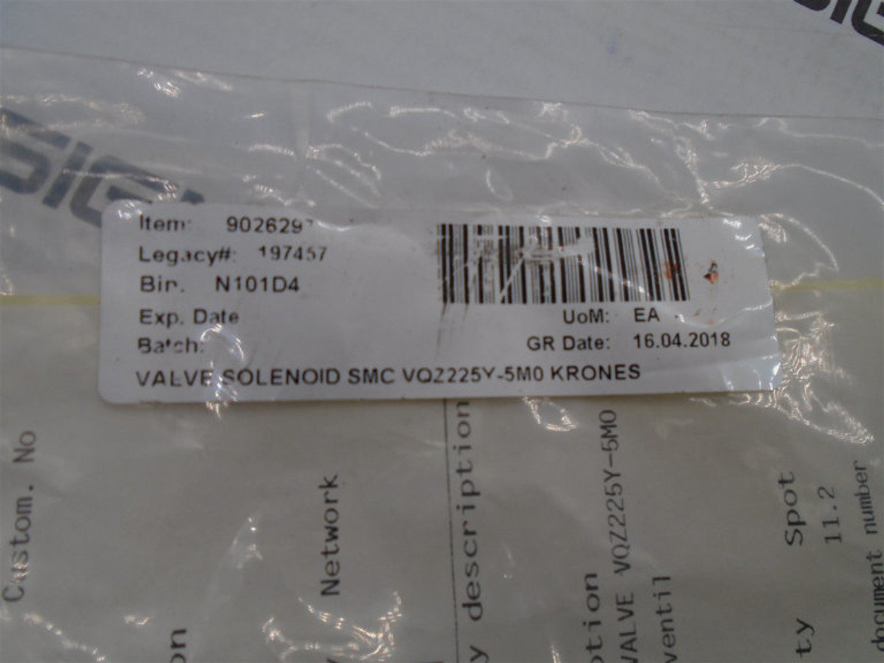 Smc VQZ225Y-5MO Valve