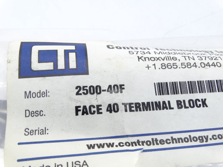 Control Technology Inc 2500-40F Terminal Block