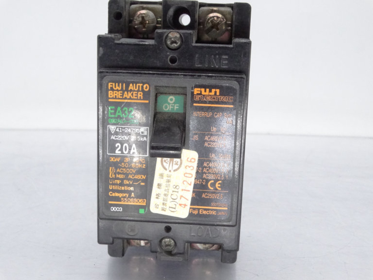 Fuji Electric EA32-BB2AEA-020 Circuit Breaker Fuji Electric EA32-BB2AEA-020 Circuit Breaker