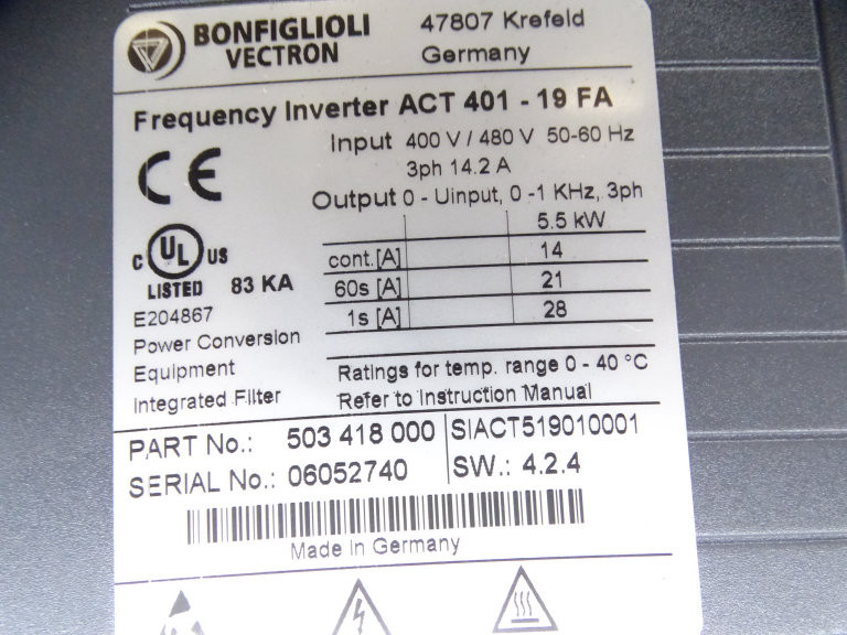 Bonfiglioli ACT 401-19FA Current Converter