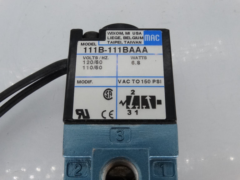 Mac Valves Inc 111B-111BAAA Valve