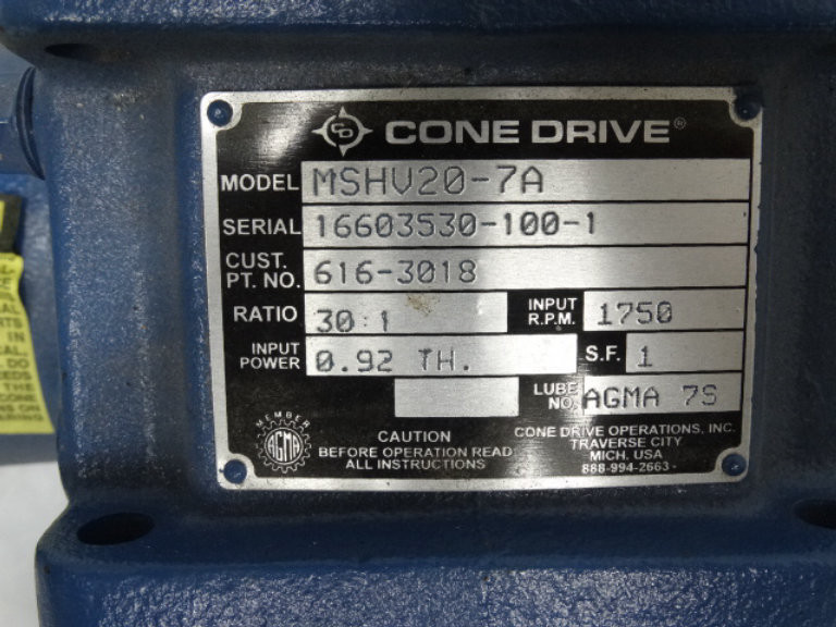 Cone Drive MSHV20-7A Gearbox