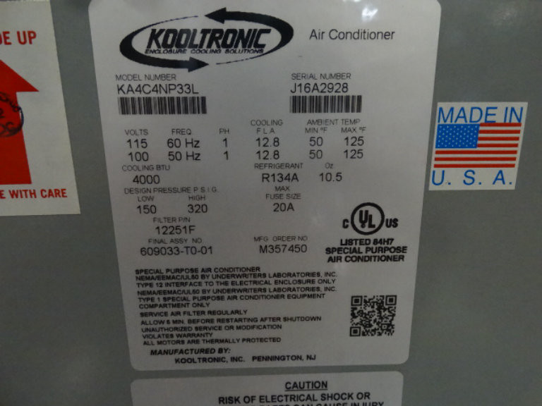 Kooltronic KA4C4NP33L Cooling Unit