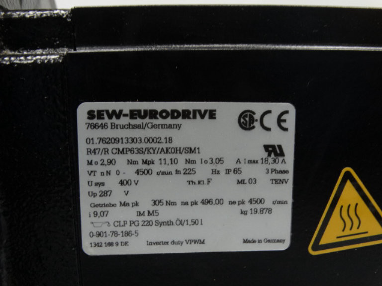 Sew Eurodrive R47/R CMP63S/KY/AK0H/SM1 Servo Motor