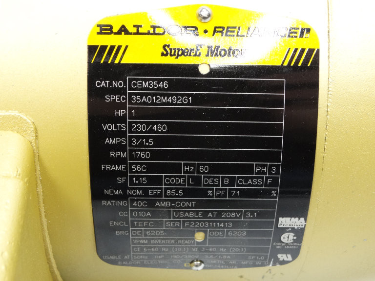Baldor Reliance CEM3546 Motor