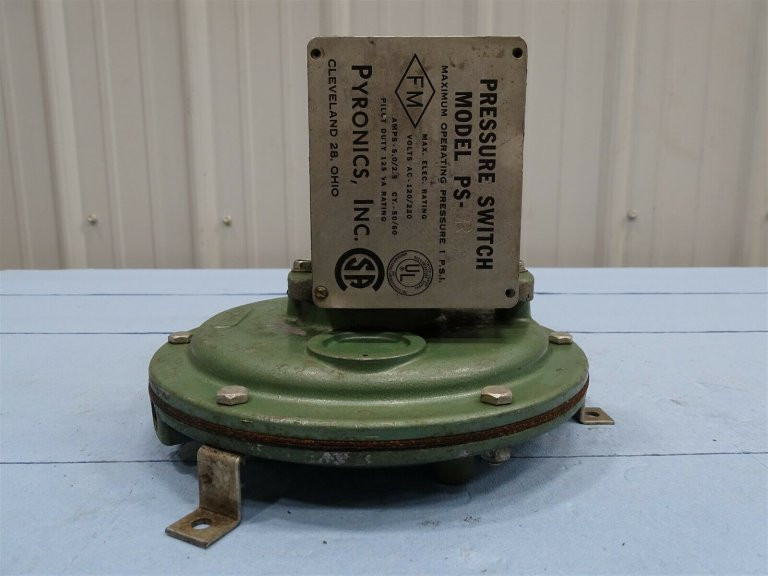 Pyronics Inc. PS-R, Pressure Swith, 1 PSI, 120/220VAC, 5.0/2.5A, 50/60 ...