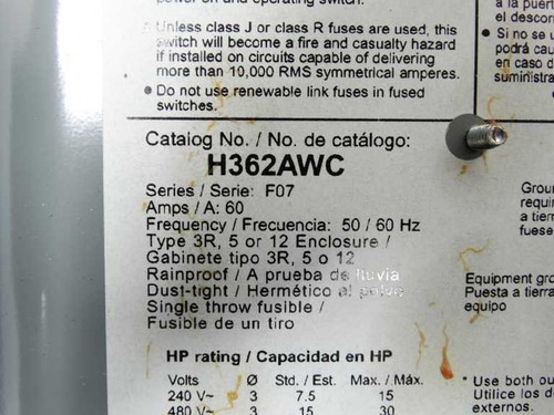 Schneider Electric H362AWC Switch