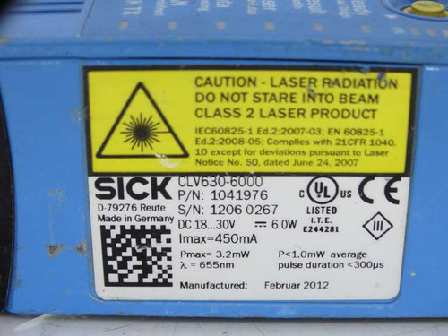 Sick CLV630-6000 RFID Scanner