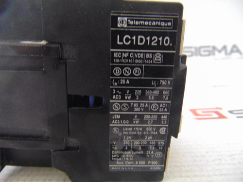 Schneider Electric LC1-D1210-B7 Contactor