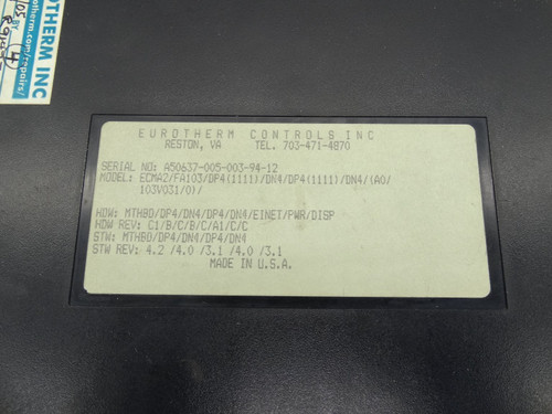 Eurotherm ECMA2/FA103/DP4DN4/A0/103V031/0 Process Controller