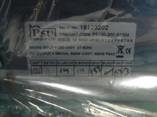 Psu Designs Ltd PS500-360-SOSM Power Supply