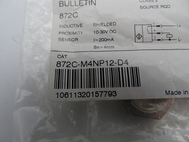 Allen Bradley 872C-M4NP12-D4 Series E Sensor
