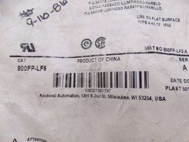 Allen Bradley 800FP-LF5 Series A Pushbutton