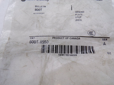 Allen Bradley 800T-X550 Series A Pushbutton Accessory