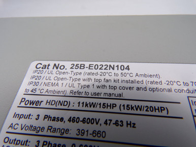 Allen Bradley 25B-E022N104 Series A Drive