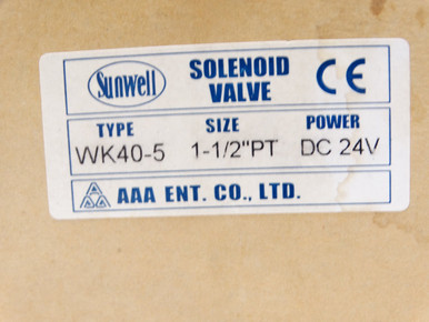 Sunwell WK40-5 Valve