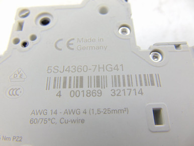 Siemens 5SJ4360-7HG41 Circuit Breaker