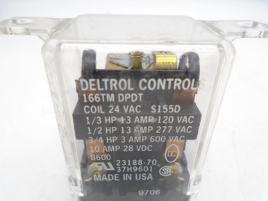 Deltrol Corp 166TM DPDT 24VAC Relay