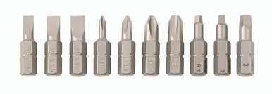 10 Piece Bit Set - Slotted - Phillips - Square - G2S TOBEQ Inc.
