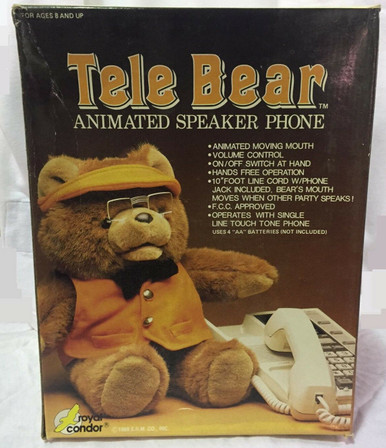 TALKING BEAR Vintage 1988 Tele Bear Animated Speakerphone USE WITH ...