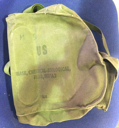 Vietnam US Army USMC M17 Series M17A1 M17A2 Canvas Gas Mask Carry Bag w ...