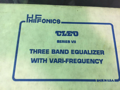 HIFONICS CLEO VII, VARIO-FREQ EQUALIZER Zed Audio, Super Rare Hard To ...