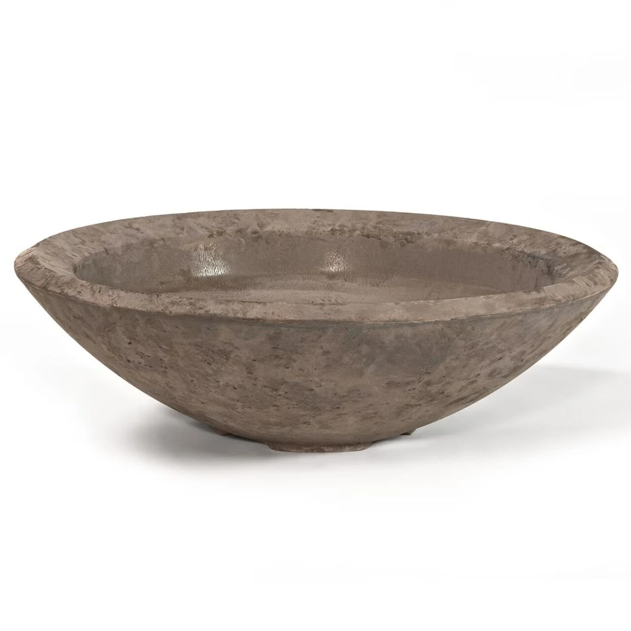 PebbleTec - Artisan Round Cast Stone Fire Bowl Liquid Propane Natural