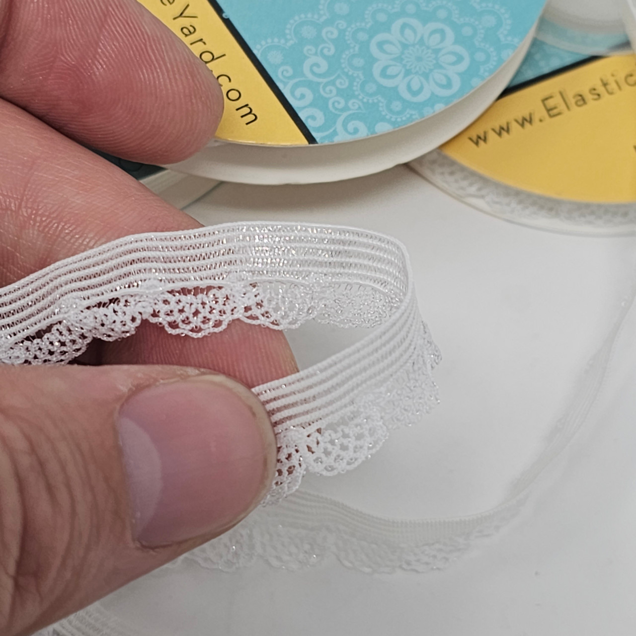 Decorative Picot Lace Elastic White - 12mm | Elastic By The Yard