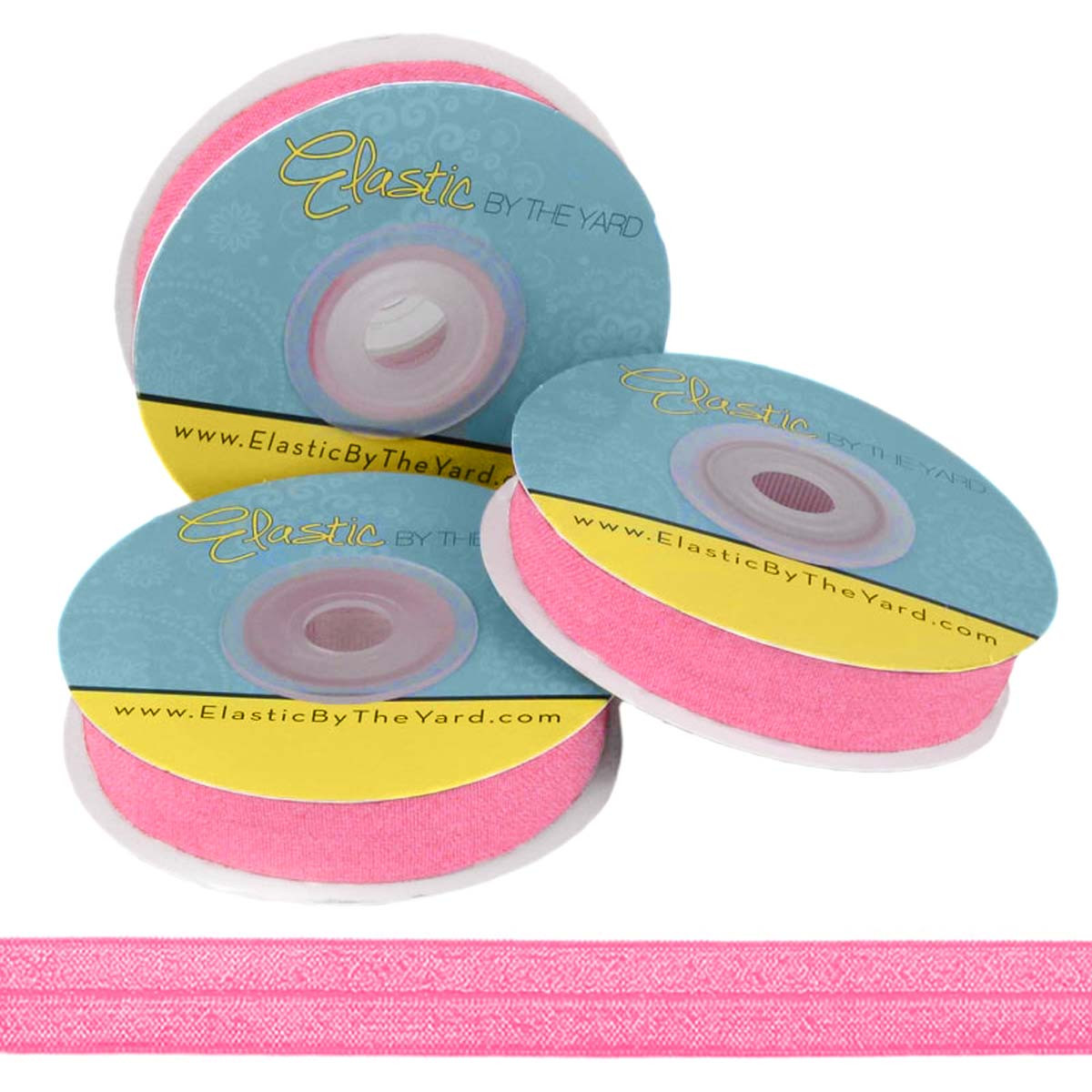 Solid Fold Over Elastic - 5/8 Inch Wide (15mm) - Pinks - Elastic by the ...