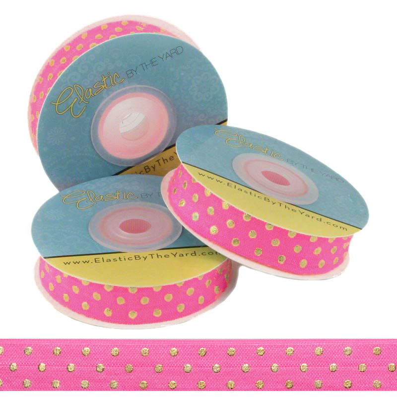 Neon Pink | 15mm Wide Fold Over Elastic | Elastic By The Yard