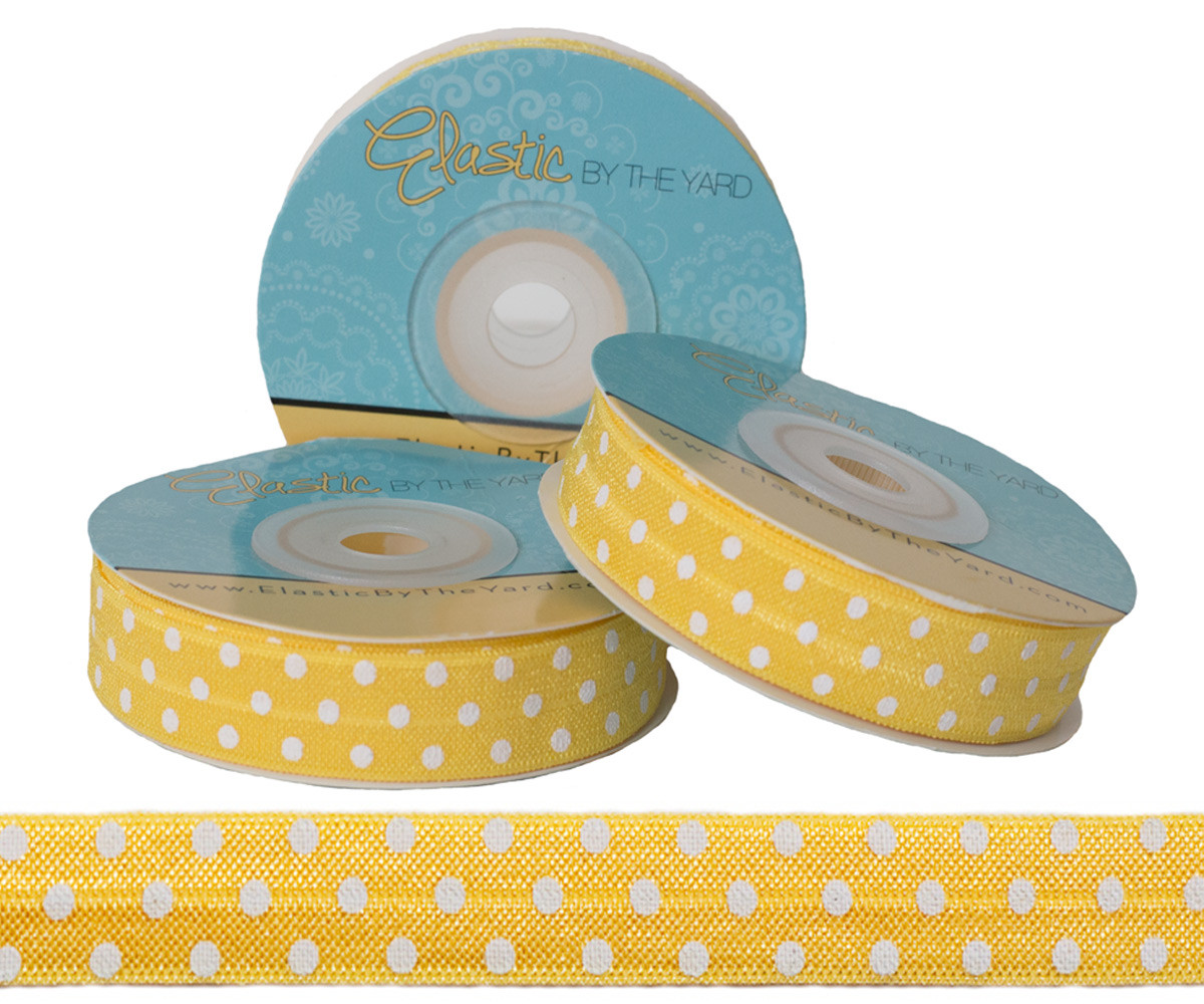 Red with White Polka Dots Fold Over Elastic