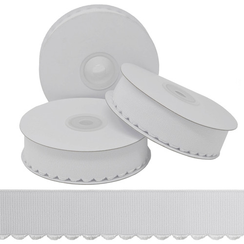 White 1" Wide Band Elastic | 25mm Band Elastic | Elastic By The Yard