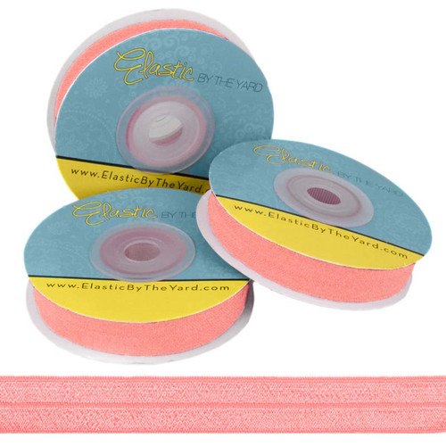 Peach Coral | 15mm Wide Fold Over Elastic | Elastic By The Yard