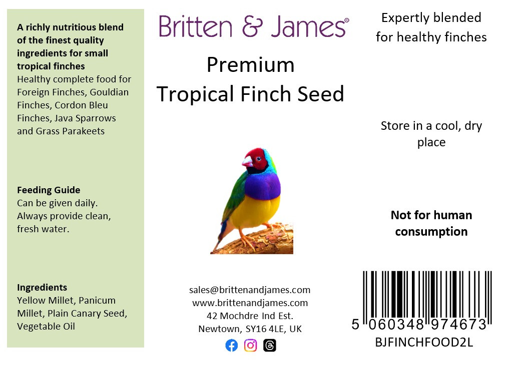 Premium Foreign & Tropical Finch Seed - 2L - Britten & James