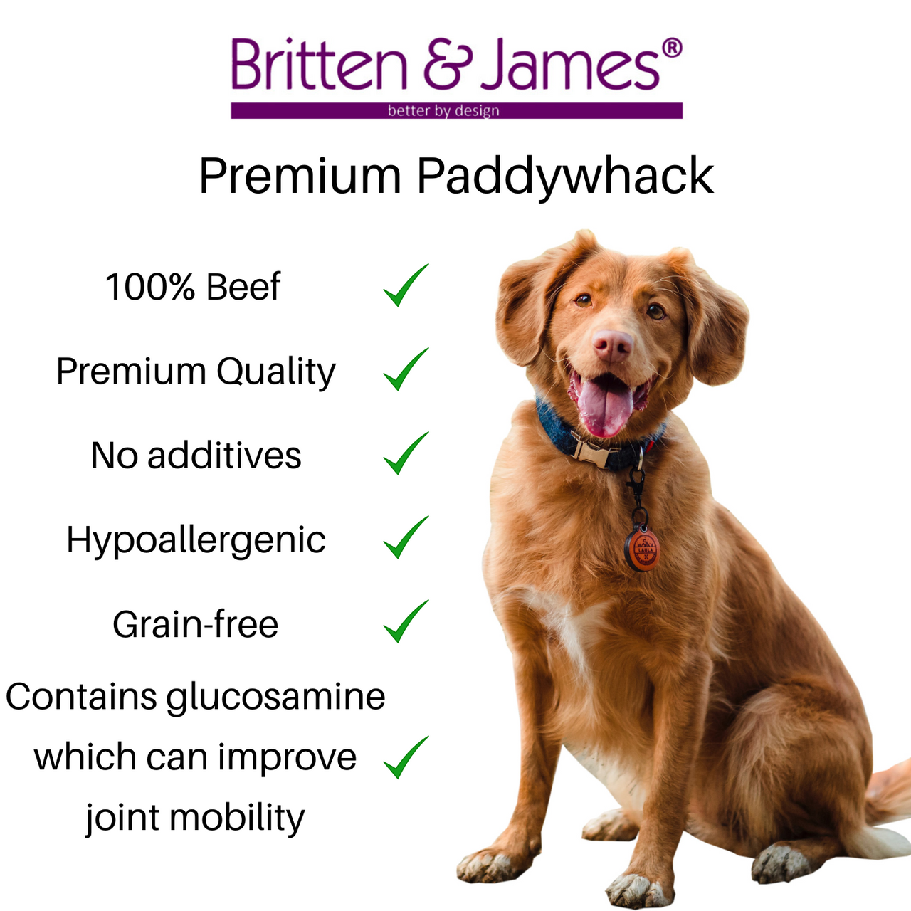 Premium Beef Paddywack for Dogs - 3 Litre Tub - Britten & James